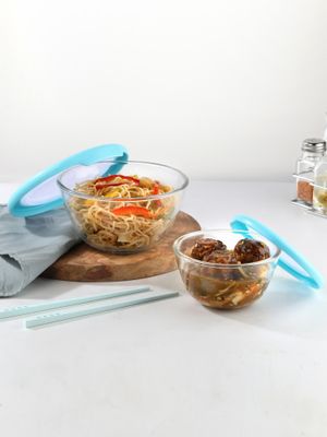 Buy CELLO Ornella Glass Mixing Bowl Set with Lid (500ml, Clear) -Set of ...