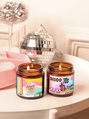 Buy Glimpse Homes 60S 70S Retro Rewind Jar Candles (Set Of 2) Online