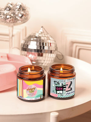 Buy Glimpse Homes 60S Gen Z Retro Rewind Jar Candles (Set Of 2) Online