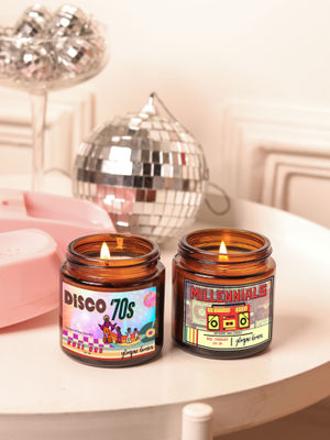 Buy Glimpse Homes 70S Millennials Retro Rewind Jar Candles (Set Of 2 ...