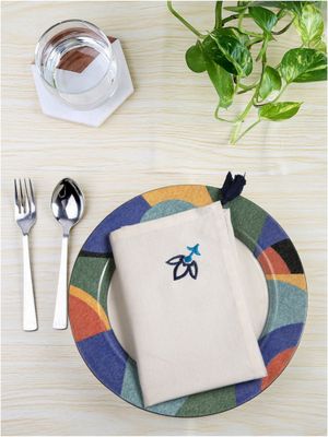 Buy BLANC9 Blue Lotus Table Napkin (Pack of 6) Online