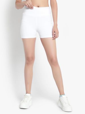 Buy WearJukebox Aero Hottie Hot White High Rise Shorts Online