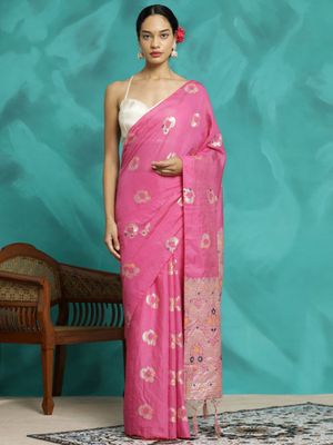 Buy Jaipur Kurti Silk Blend Festive Wear Banarasi Saree Online