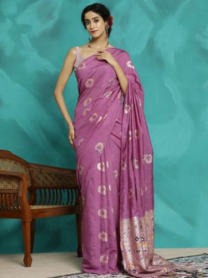 Buy Jaipur Kurti Silk Blend Festive Wear Banarasi Saree Online