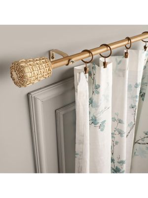 Buy The Decor Mart Extendable Single Curtain Rod White Distressed Cane ...