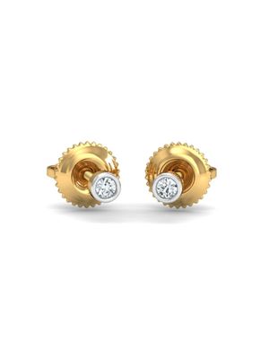 Buy KuberBox 18K Gold Cordon 0.04 Carat Solitaire Earrings for Women ...