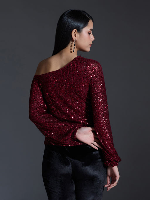 glitter red top