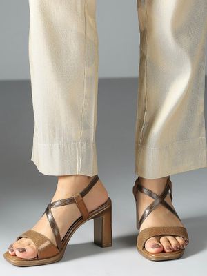 Buy Inc.5 Womens Rust Party Wear Round Toe Block Sandal Heels (EURO 35 ...