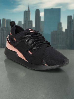 Buy Puma Muse X-2 Metallic V1 Women Black Sneakers Online
