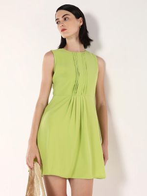 Buy RAREISM Women Roux Green Fit and Flare Mini Dress (XXS) Online