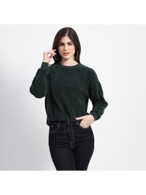 Buy Madame Elastic Pull Drawstring Bottle Green Top (S) Online