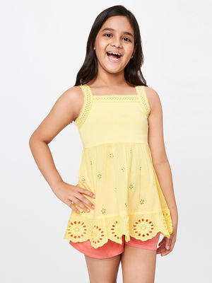 Global Desi Girl Fusion Tops : Buy Global Desi Girl Yellow Flared Top ...