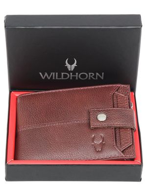 Buy WILDHORN Top Grain Leather Wallet for Men (Maroon) Online
