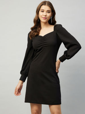 RARE Dresses : Buy RARE Women Casual Black Solid Sweetheart Neck Above ...
