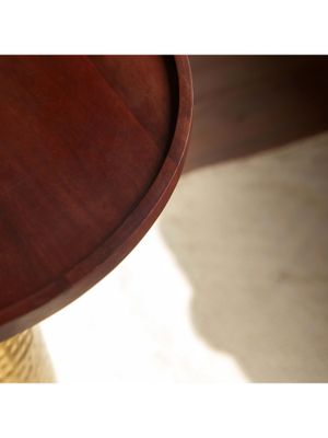 Buy Logam Bran Side Table Dark Brown and Gold Online