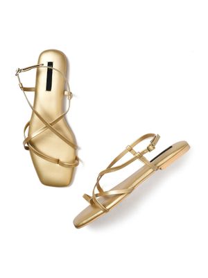 Buy W Solid Gold Square Toe Flat Online