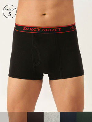 Buy Dixcy Scott Mens Snug Fit Solid Innerwear Trunk (pack Of 5) Online