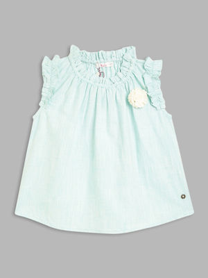 Buy Elle Kids Girls Blue Solid Top Online