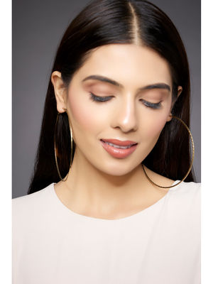 Buy Rhea Lilliana Gold Oversized Hoop Earrings Online