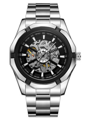 Buy Kredo Men Performante Silver Automatic Skeleton Analogue Watch online