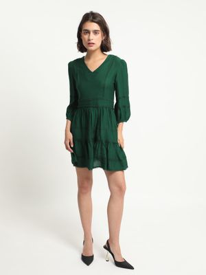 Buy RAREISM Alexa Balloon Sleeve Lace Dress Online
