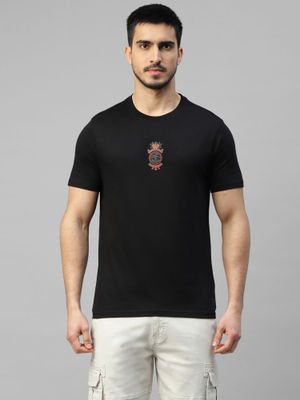 Buy Royal Enfield MLG Embroidery Logo T-Shirt-Black Online