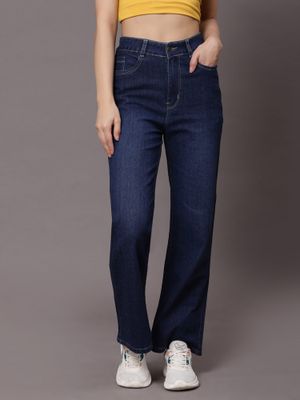 Buy KASSUALLY Navy Blue Slim Fit Slash Knee Light Fade Stretchable ...