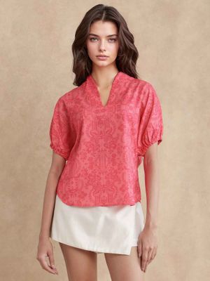 Buy RAREISM Women Pink Abstract Top (XXS) Online