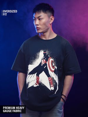 Buy The Souled Store Official Captain America Sam Soldier Men Oversized ...