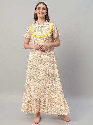 Buy SEPHANI Women Yellow Nightdress (M) Online