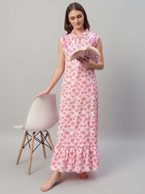 Buy SEPHANI Women Pink Nightdress (M) Online