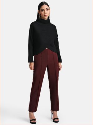 Buy KAZO Black Reversible Wrap High Neck Pullover Online