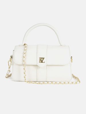 Buy Kazo Solid White Handheld Sling Bag Online