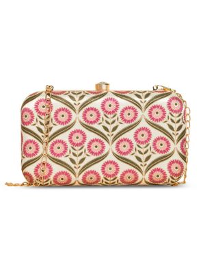 Buy Zouk White Color Printed Fancy Clutch for Women Online