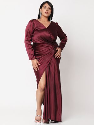Buy Curves By MISH Wrap Style Maxi Dress Online