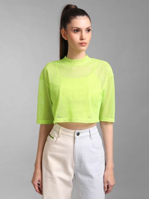 Buy Kazo Neon Boxy Mesh Top Online
