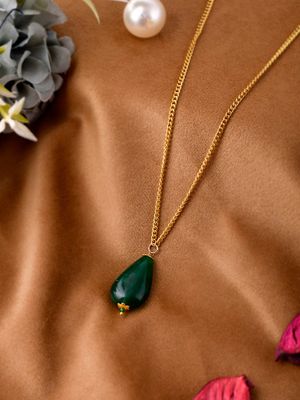 Buy Shoshaa Gold-Platead handcrafted Green Stone Chain Online