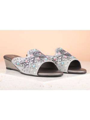 Buy Inc.5 Embellished Sequined Grey Sandals Online