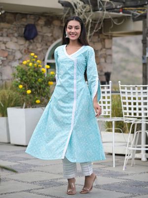 Buy Hatheli Printed Khadi Cotton Kurta Online