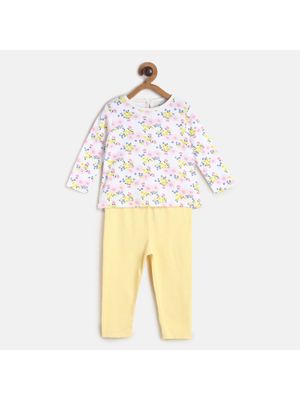 Buy MINI KLUB Baby Girls Yellow Top & Knit Bottom (Set of 2) online