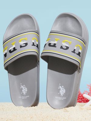 Buy U.S. POLO ASSN. Nordin Grey Sliders Online