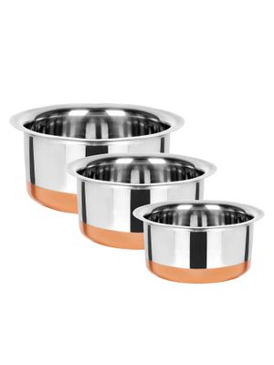 Buy Omega Stainless Steel Copper Bottom Tope, Patila - Set of 3 Online