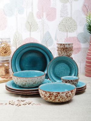 Buy VarEesha Ceramic 14 Pieces Dinner Plates- Side Plates- Katori Veg ...