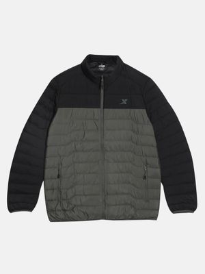 Buy Xtep Dusty Green Black Padded Down Jacket for Men Online