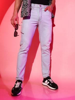 Buy Campus Sutra Men Classic Light Blue-Washed Regular Fit Denim Jeans ...