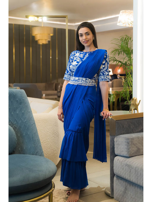 Buy Ruffled Sarees Online Featuring Unique and Trendy Styles In India