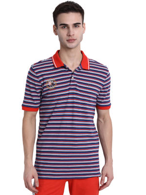 Buy AM SWAN Mens Stripes Turkish Sea-astral Aura-white-samba Red Polo T ...