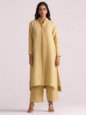 Buy Ganga Fashions Fall Leaf Pure Linen Co-Ord Set (S) Online