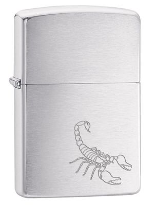 Buy Zippo Scorpion Brushed Chrome Design Windproof Pocket Lighter Online