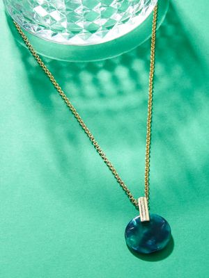 Buy Accessorize London Womens Green Willow Resin Disc Short Pendant ...